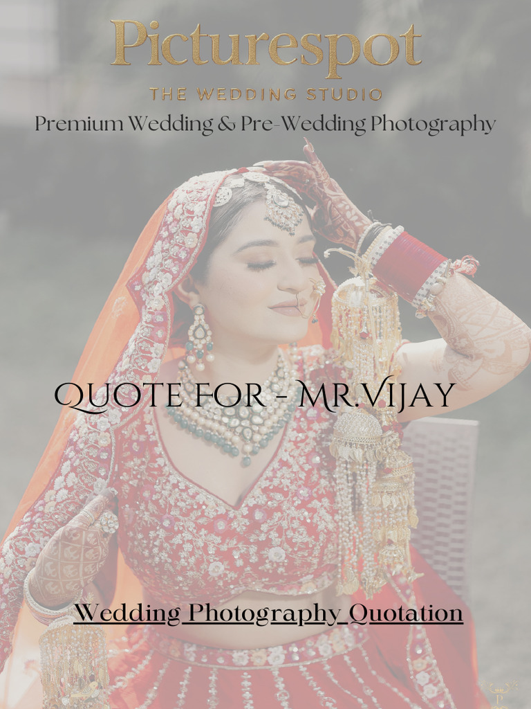 Premium Wedding Photography Quotation | PDF | Wedding Photography | Imaging