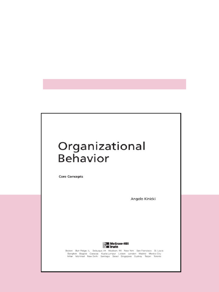 Organizational Behavior Core Concepts Angelo Kinicki No Waiting Time ...