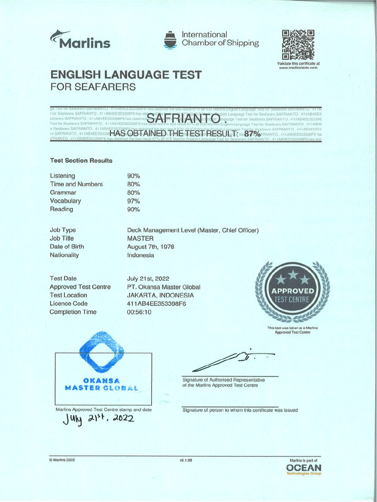 Marlins Test | PDF