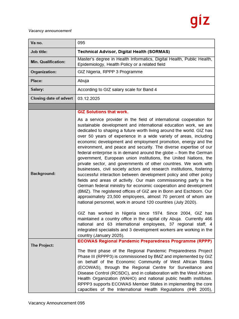 Vacancy Announcement 095 0 | PDF