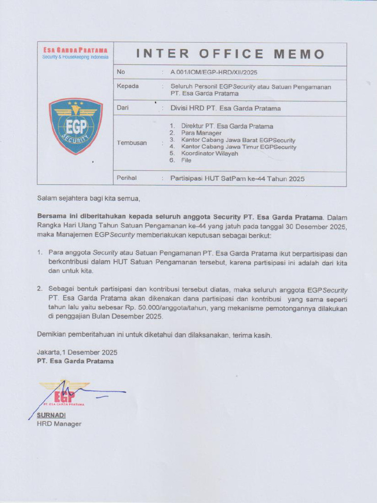 IOM - HUT Satpam Ke 44 | PDF