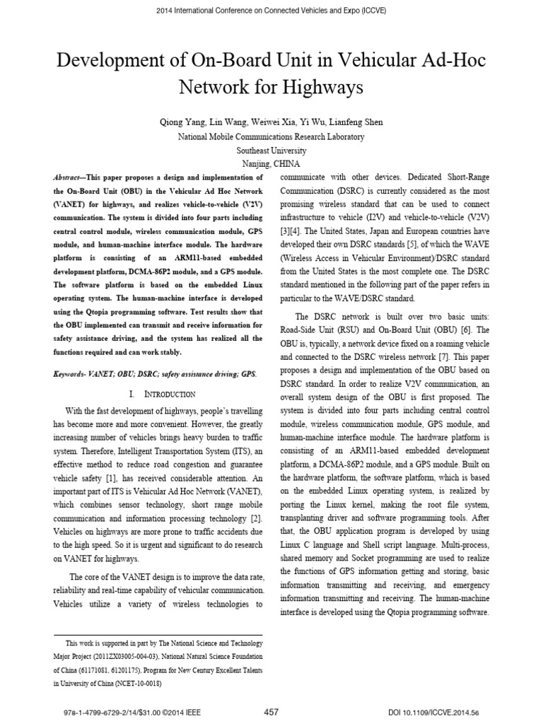development of obu in vanet_research paper | PDF | Port (Computer ...