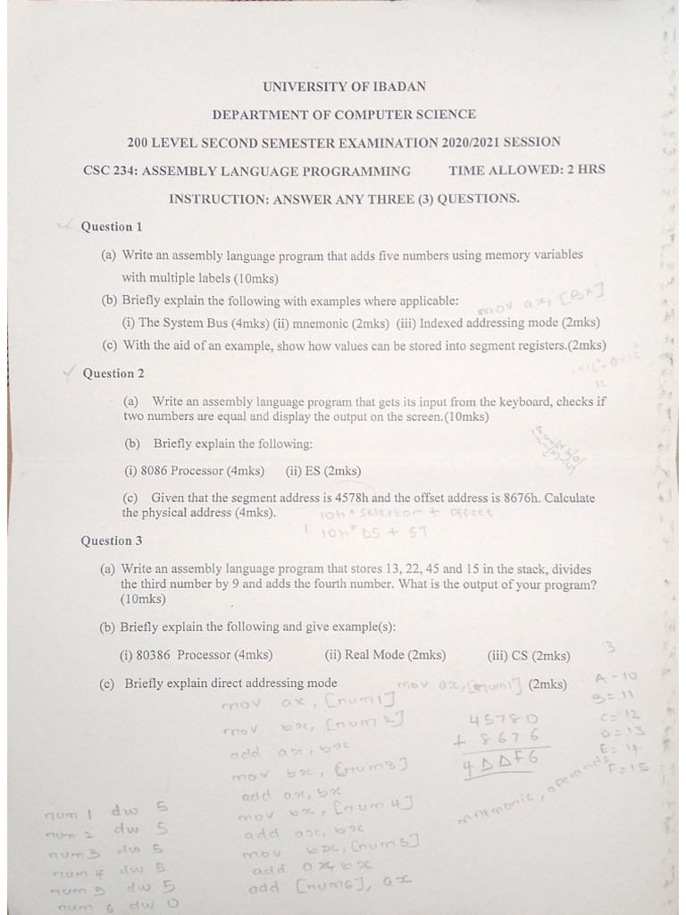 CSC 234 2020-21 | PDF