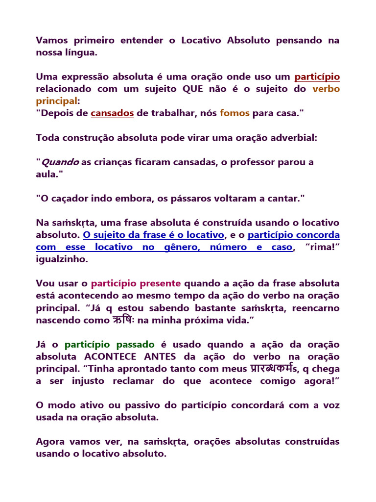 Entendendo o Locativo Absoluto em Sânscrito | PDF | Assunto (gramática ...