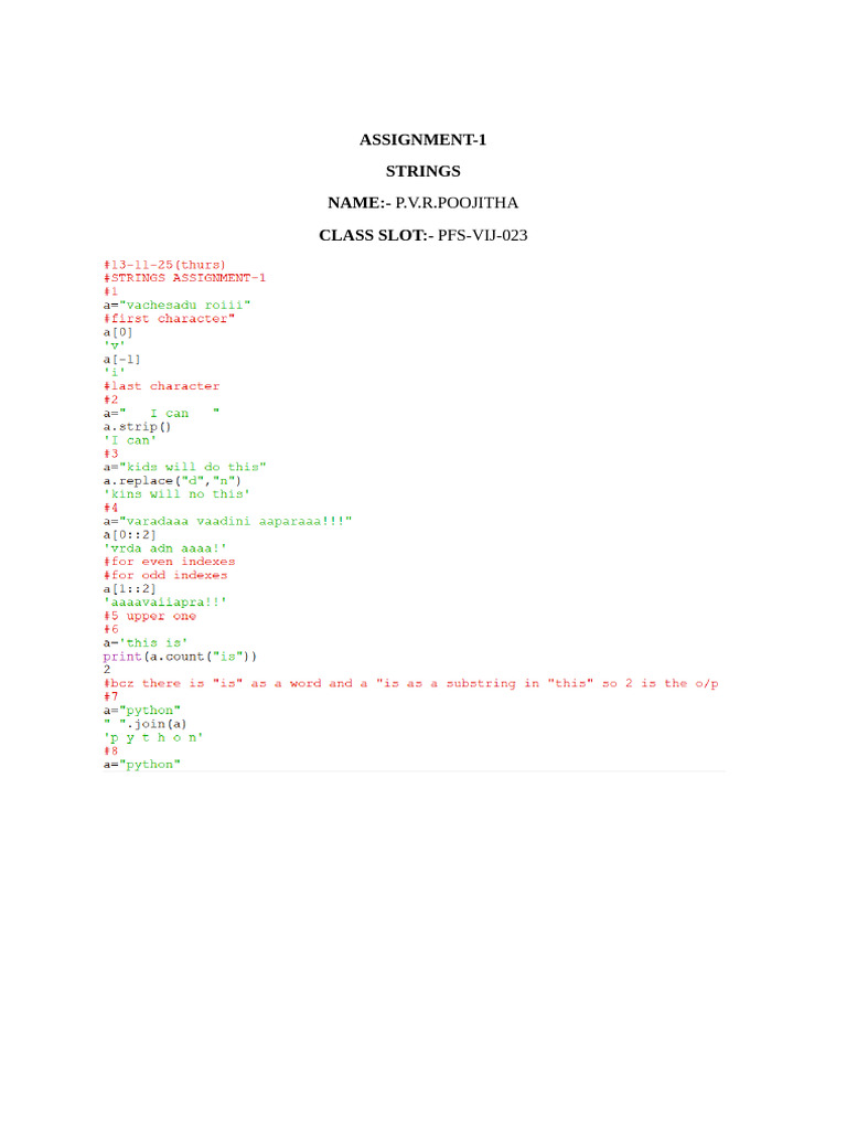Assignment 1 Poojitha Pfs Vij 023 | PDF