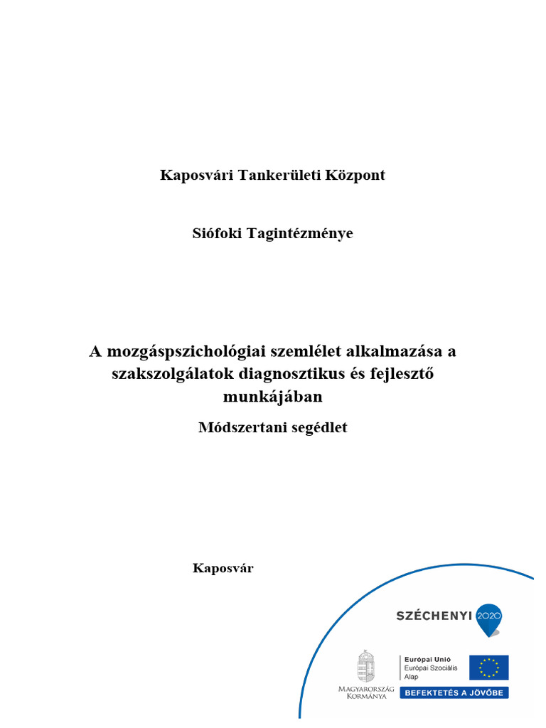 Mozgáspszichológiai szemlélet módszertani segédlet MG | PDF