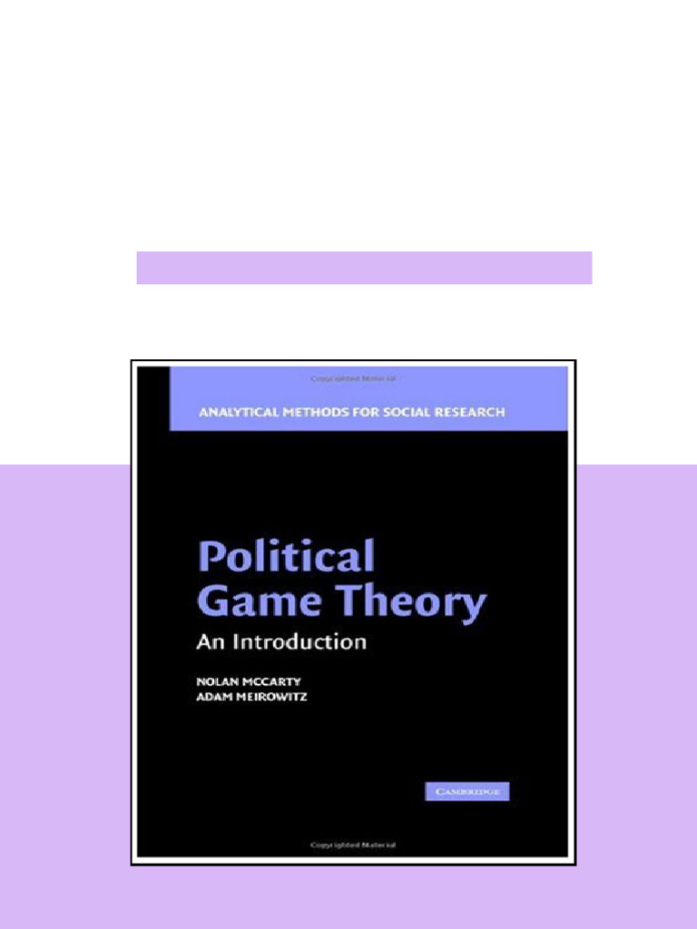 (Ebook) Political Game Theory: An Introduction by Nolan McCarty, Adam ...