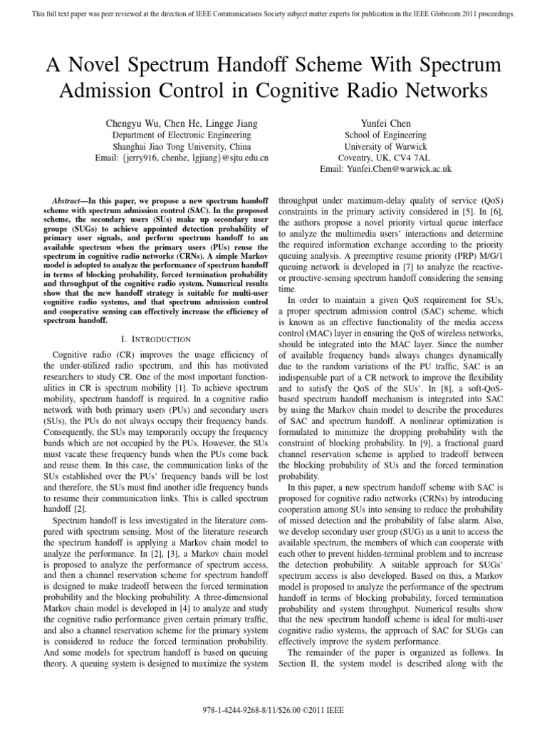 A Novel Spectrum Handoff Scheme With Spectrum Admission Control in ...