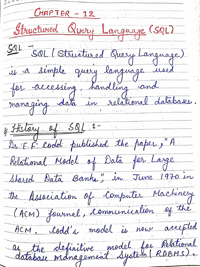 Chapter-12 (SQL) Part 1 | PDF