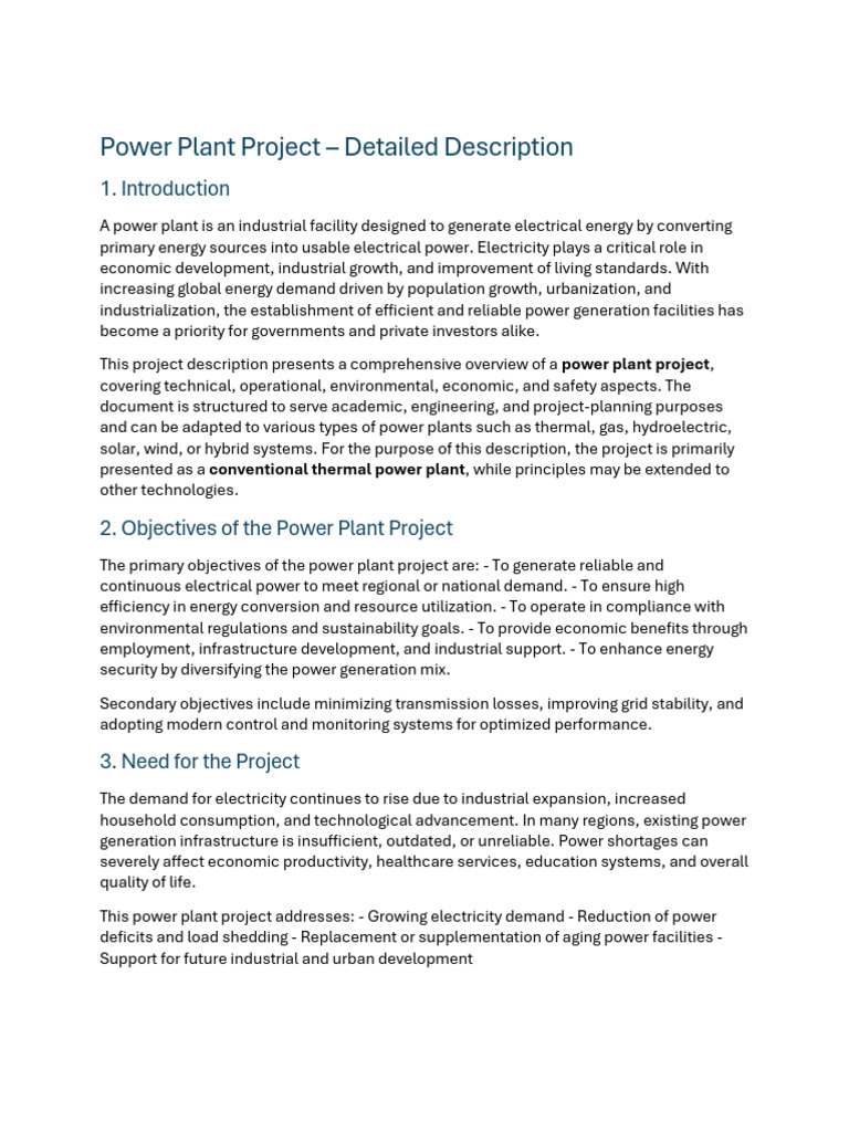 Comprehensive Power Plant Project Overview | PDF | Power Station ...