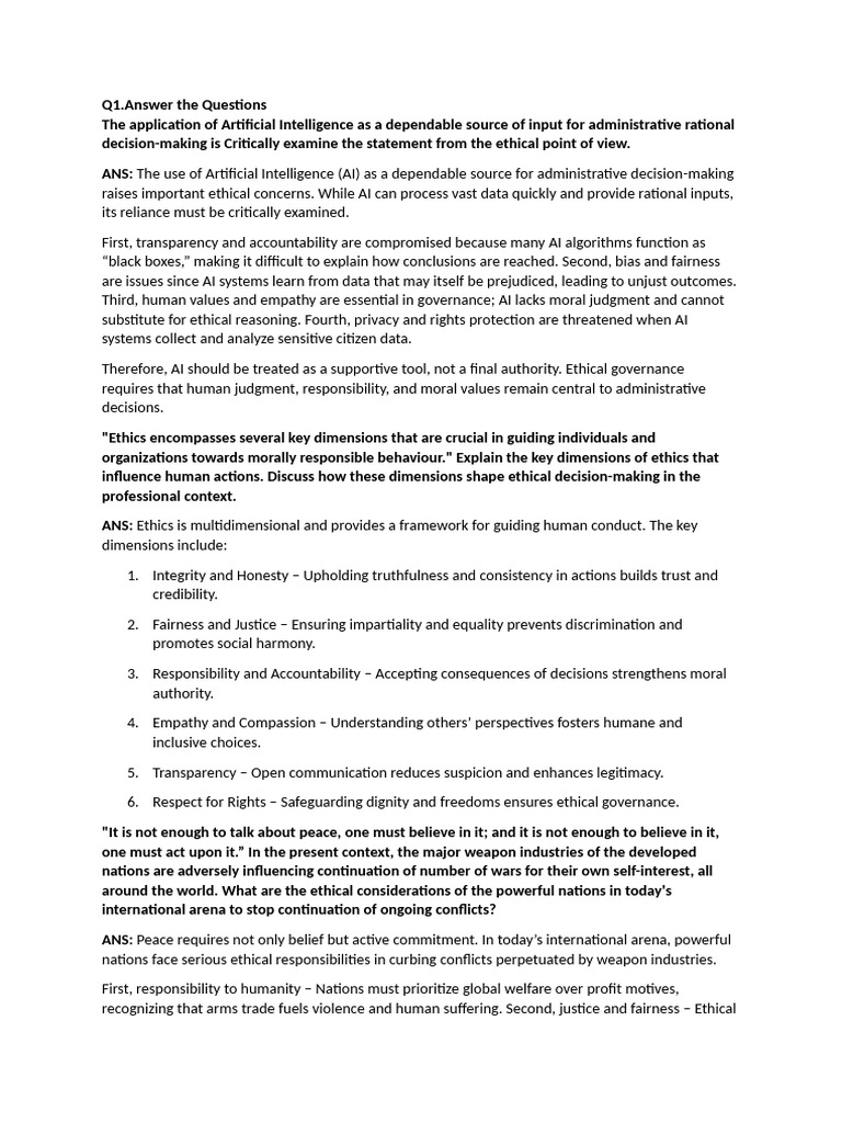 ETHICS | PDF | Emotional Intelligence | Governance