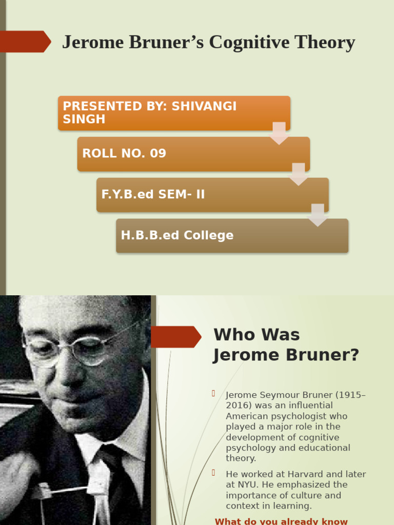 Bruner Cognitive Theory Final Detailed Presentation | PDF ...