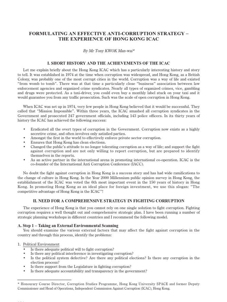 Effective Anti-Corruption Strategies | PDF | Corruption | Political ...