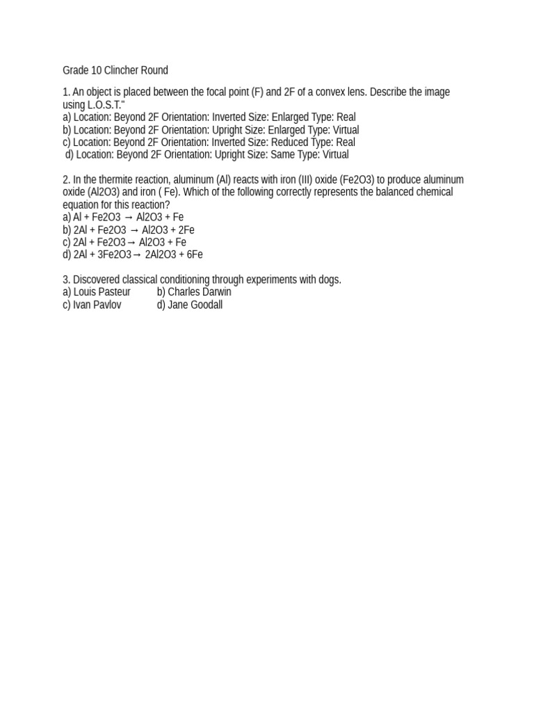 Grade 10 Clincher Round | PDF