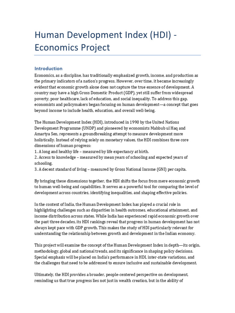 Understanding Human Development Index (HDI) | PDF | Human Development ...