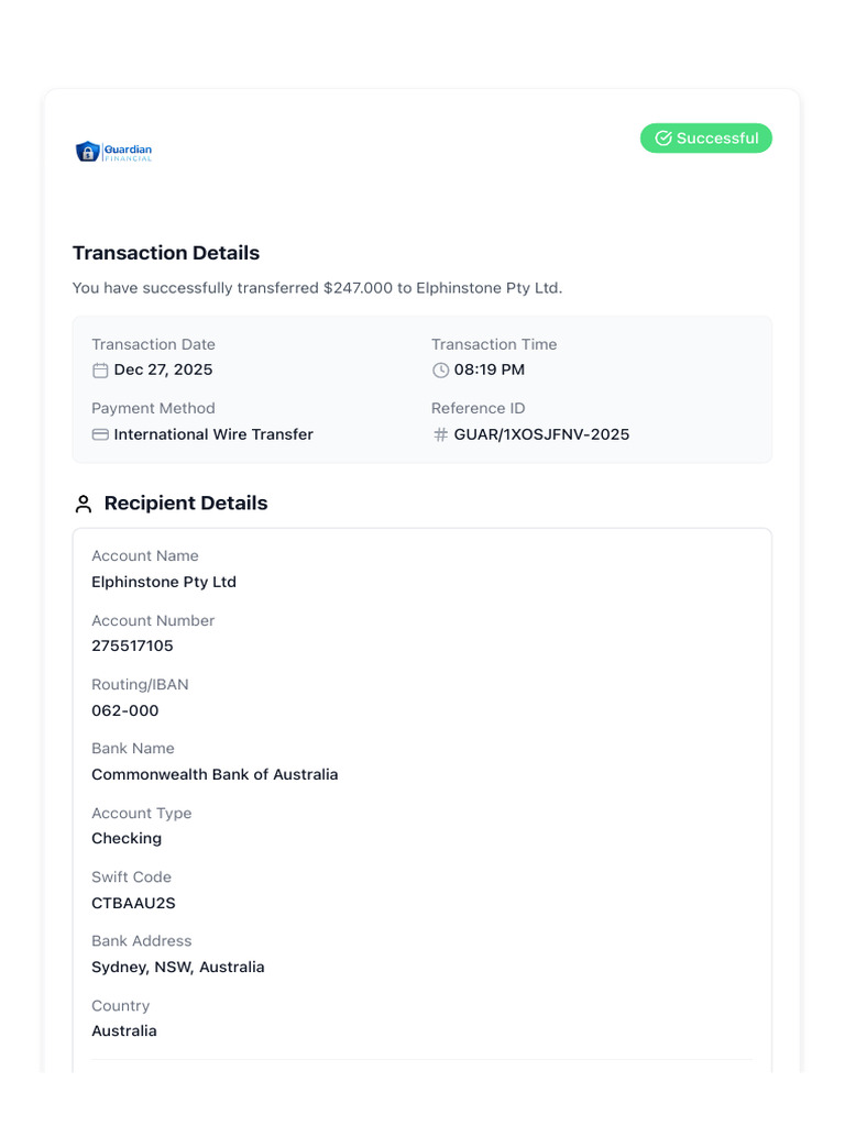 Guardian Financial - Transaction Receipt | PDF