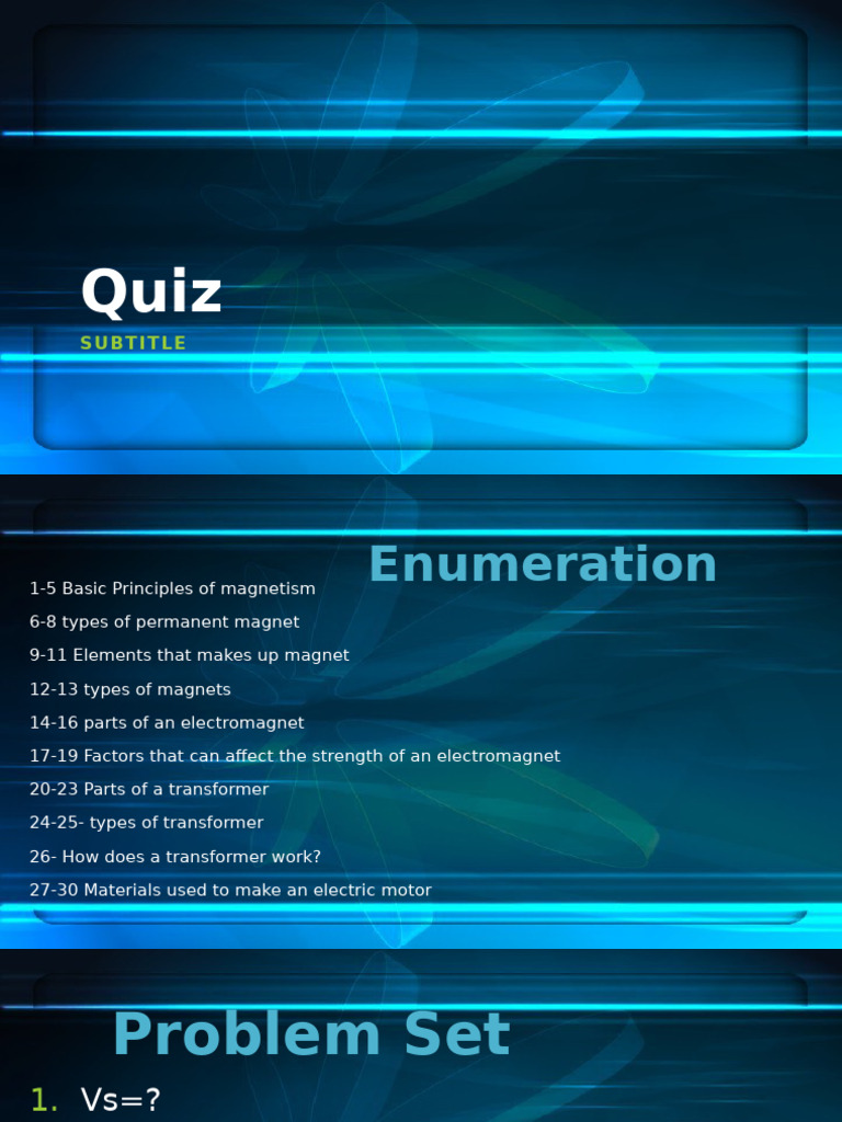 Quiz Electromagnetism | PDF