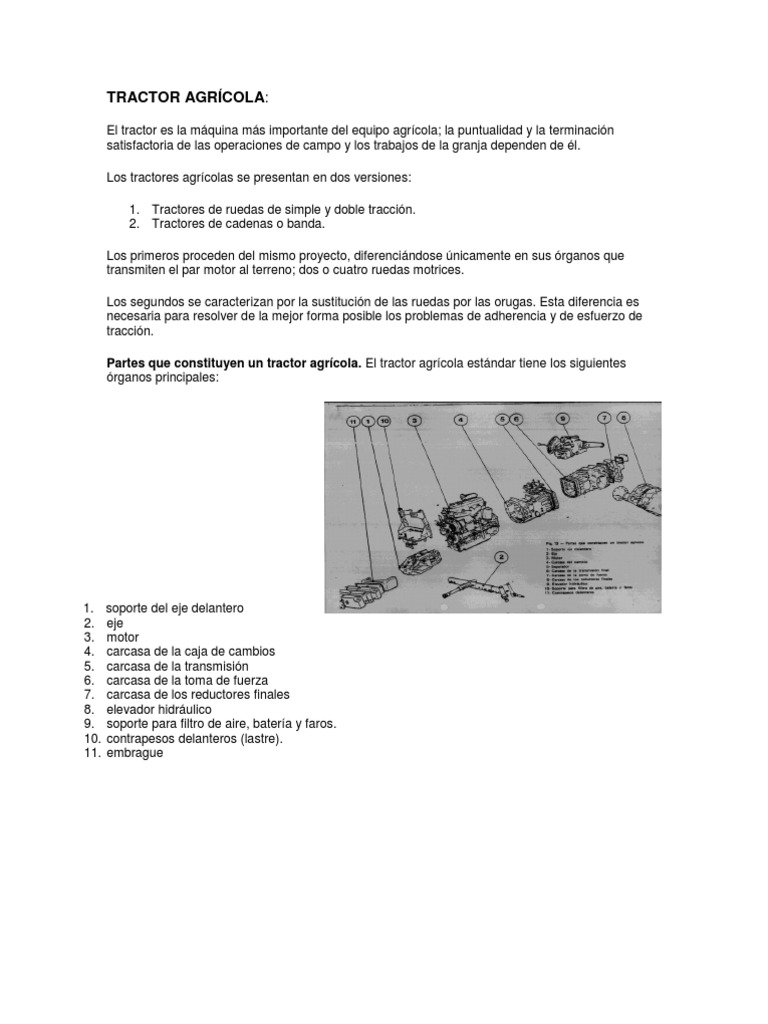 Partes de Un Tractor | PDF | Tractor | Pistón