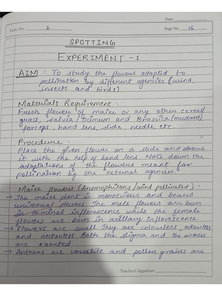 BIOLOGY (Spotting) Exp- 1 to 10 | PDF