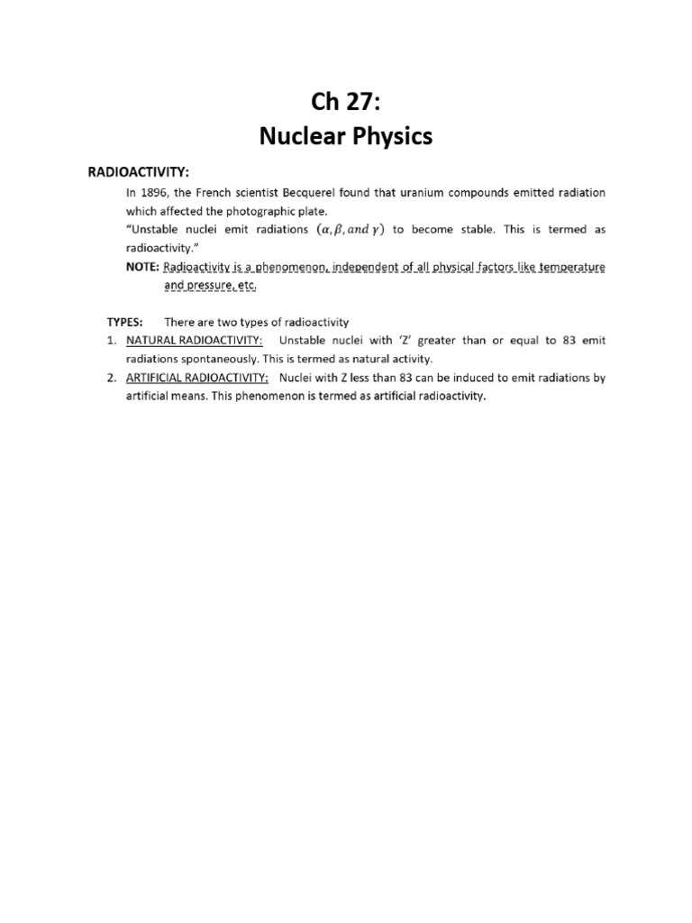 CH 27 Nuclear Physics | PDF