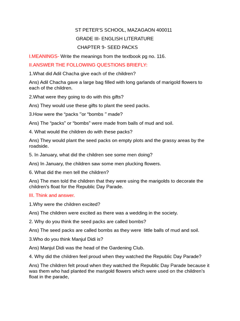 Seed Packs Literature | PDF