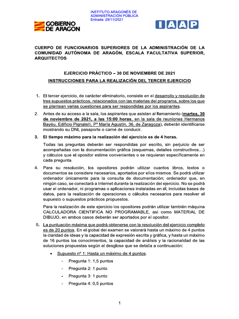 2021 11 29 Instrucciones 3er Ejer Arquitectos | PDF
