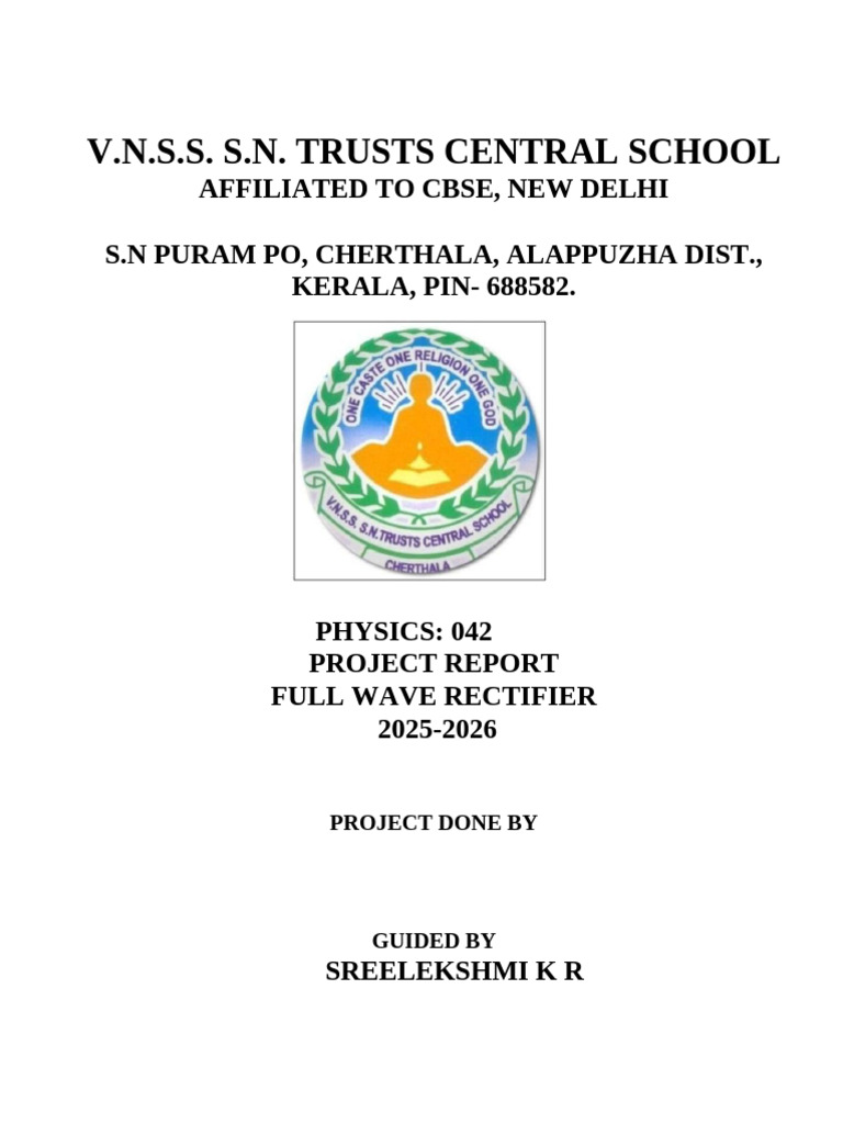 Full Wave Rectifier Project Report | PDF | Rectifier | Diode