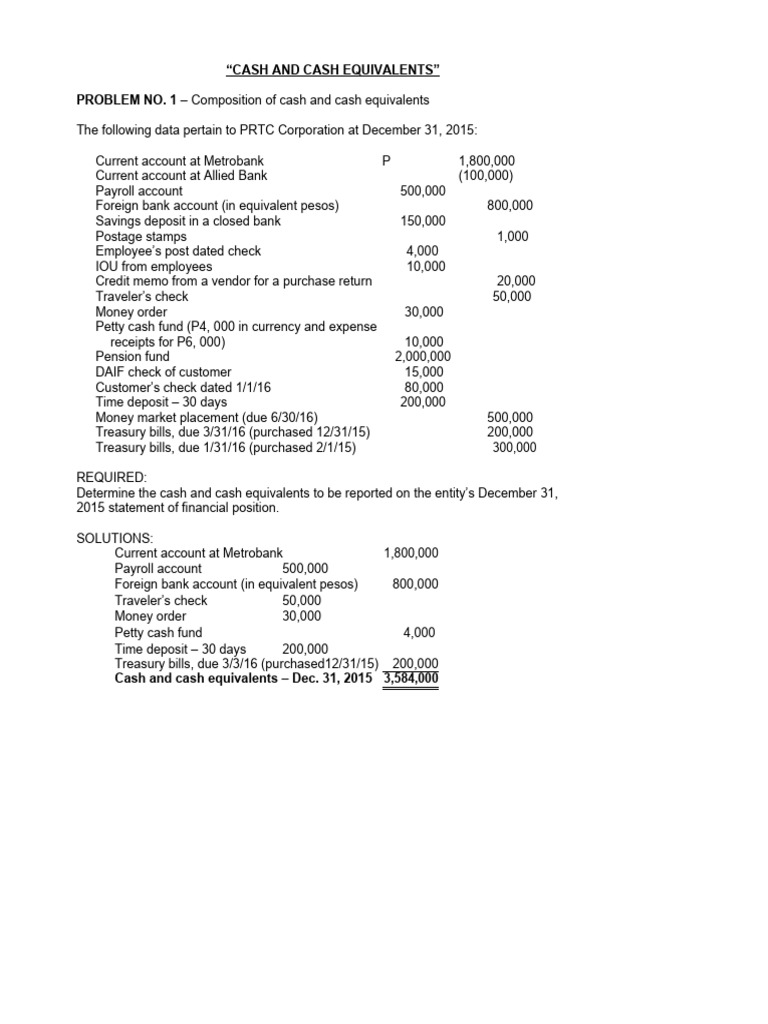 Cash and Cash Equivalents Analysis | PDF | Banks | Cash
