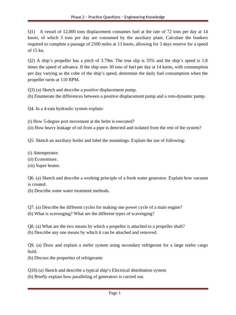 G P2 Practice Questions EK | PDF