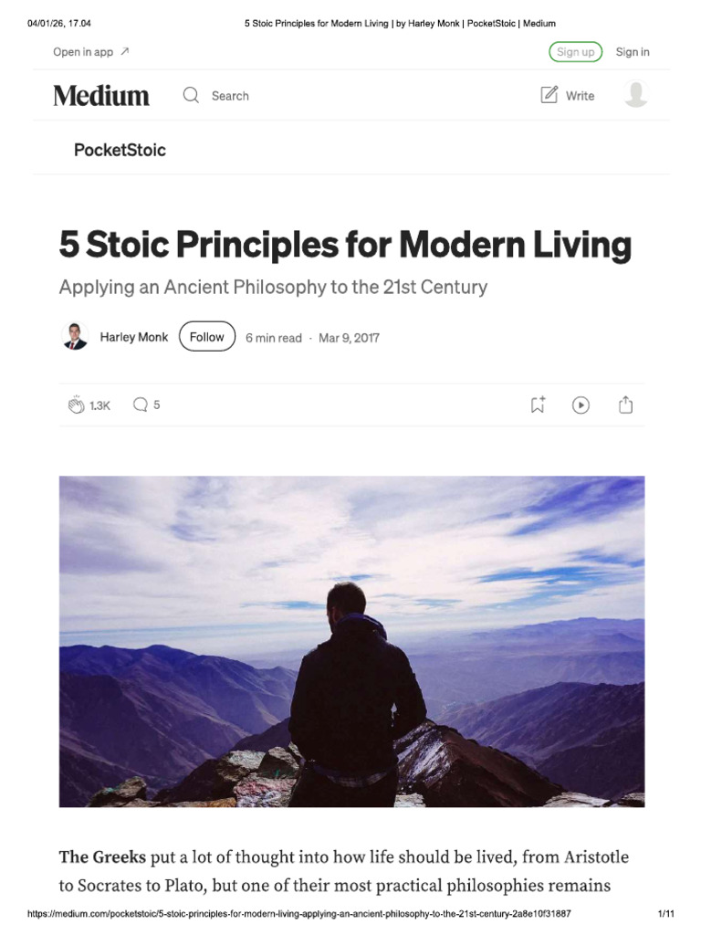 5 Stoic Principles For Modern Living | PDF