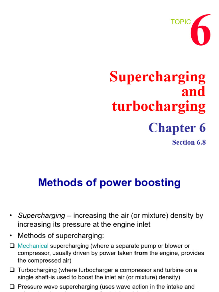 6 Supercharging and Turbocharging | PDF | Turbocharger | Internal ...
