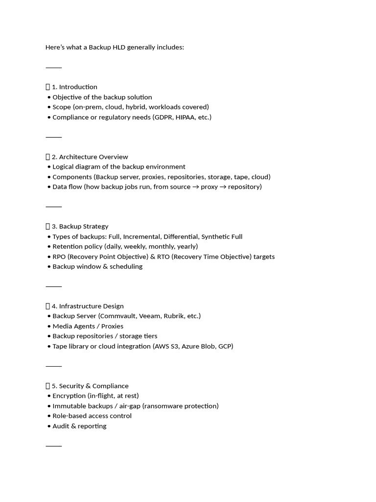 Backup HLD Format-2 | PDF
