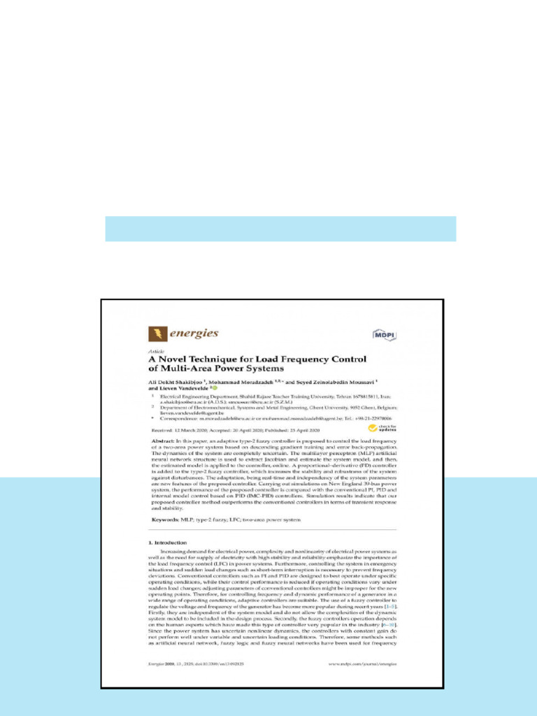 A Novel Technique For Load Frequency Control Of Multiarea Power Systems ...