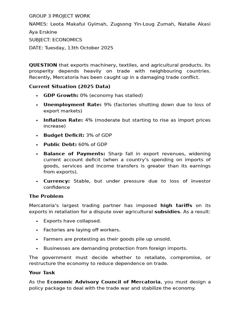 Group 3 Project Work (Answered 1) With Graphs | PDF | Fiscal Policy ...