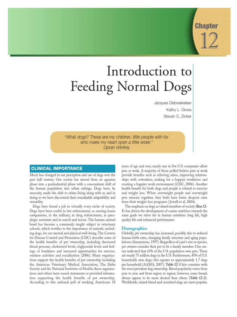 Chapter 12+ +Introduction+to+Feeding+Normal+Dogs | PDF | Dogs | Eating