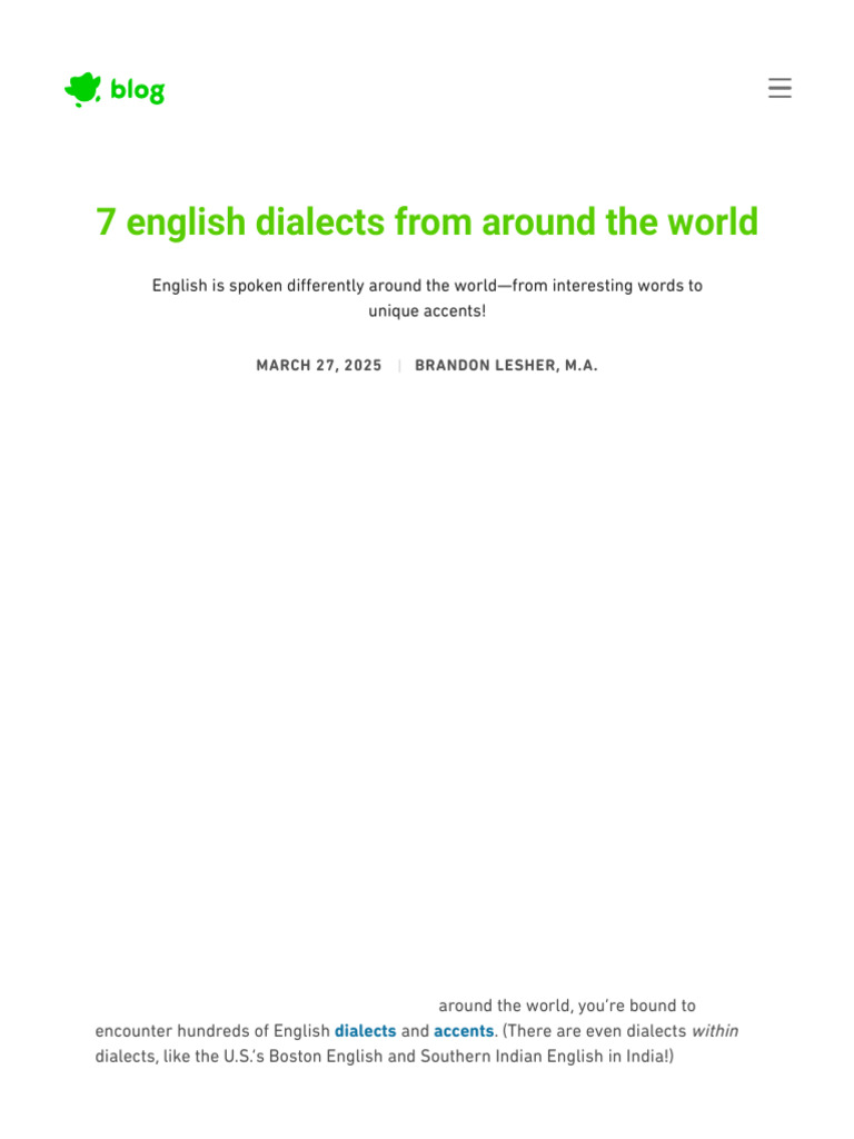 English Dialects_ American English, British English, And More | PDF ...