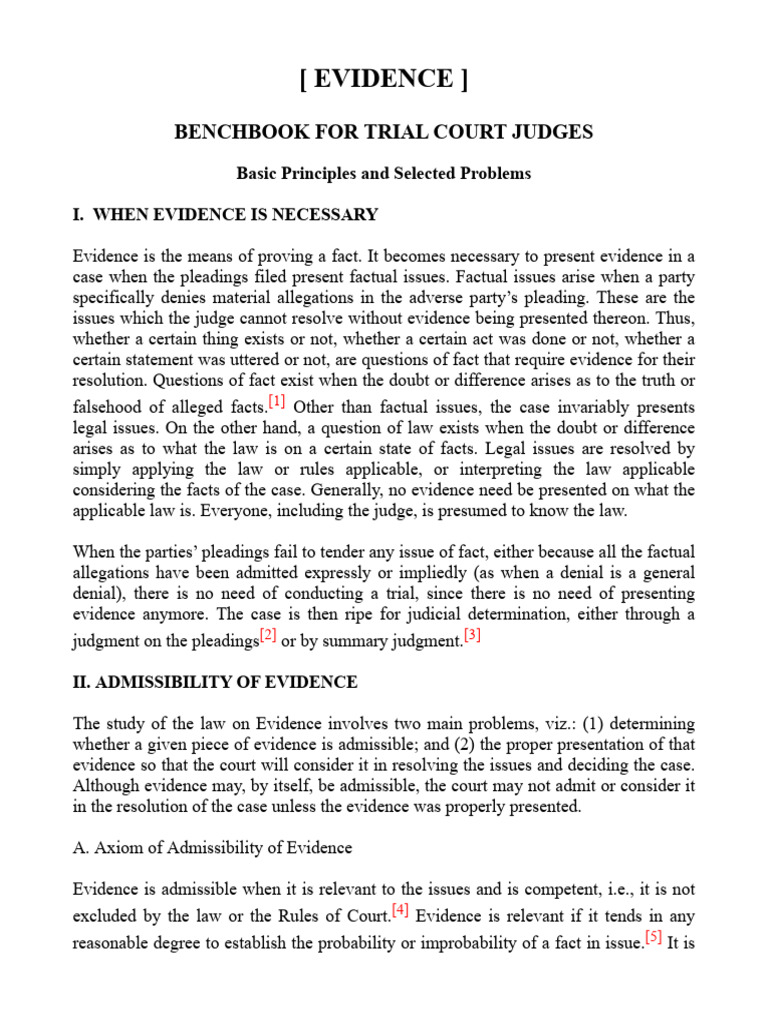 Evidence Admissibility for Trial Judges | PDF | Witness | Testimony