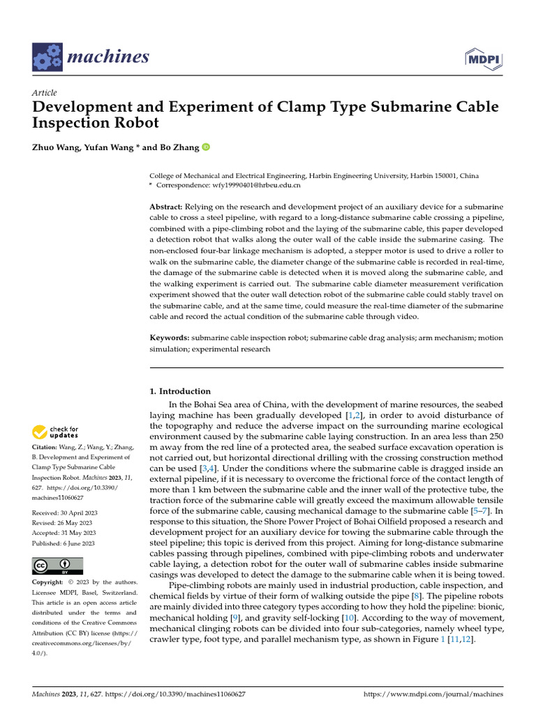 Development and Experiment of Clamp Type Submarine | PDF | Submarines ...