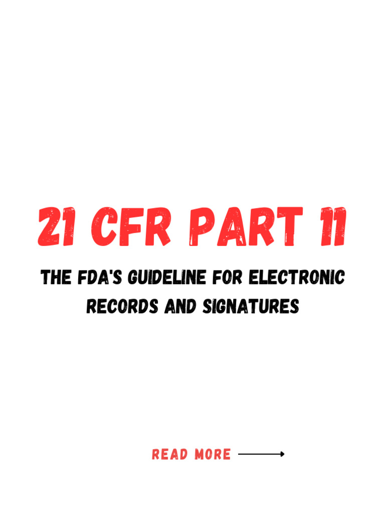 FDA Guidelines for Electronic Records | PDF