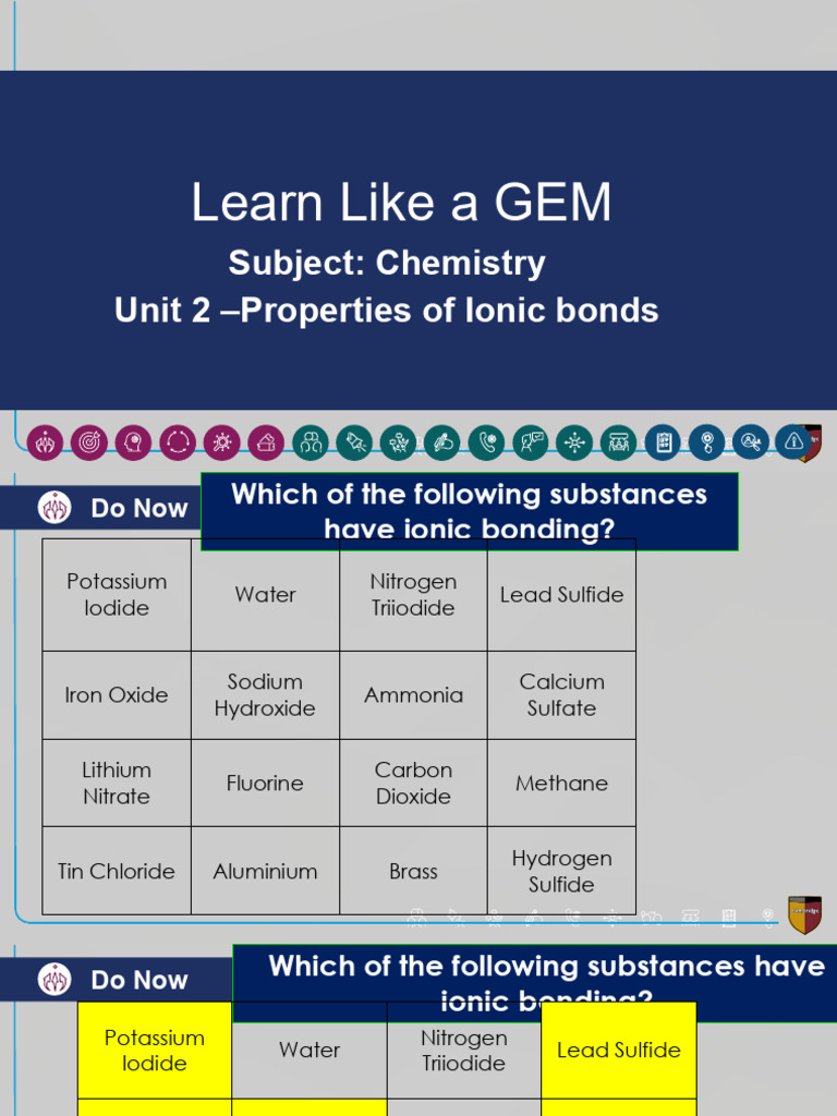 Unit 2 PPT3 Properties Ionic Bond | PDF | Salt (Chemistry) | Ion