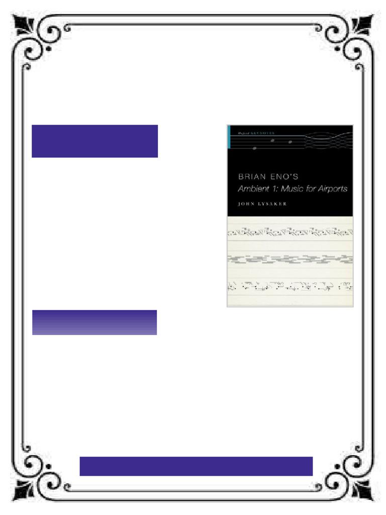 Brian Eno's Ambient 1: Music for Airports (The Oxford Keynotes Series ...