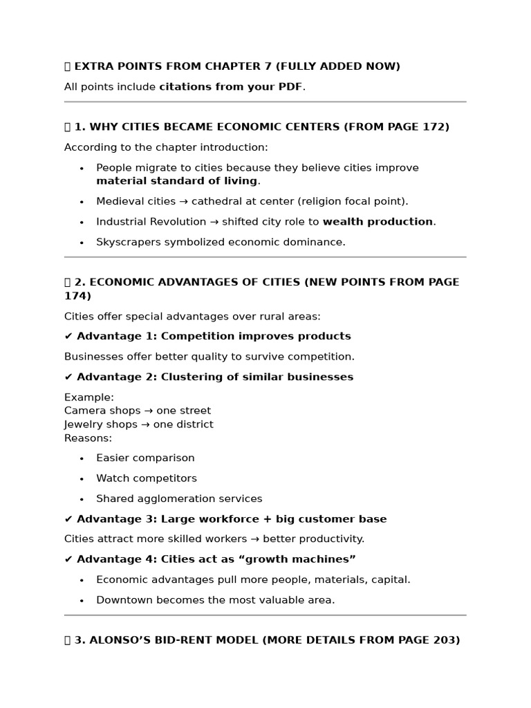 Extra Points From Chapter 7 | PDF | City | Poverty