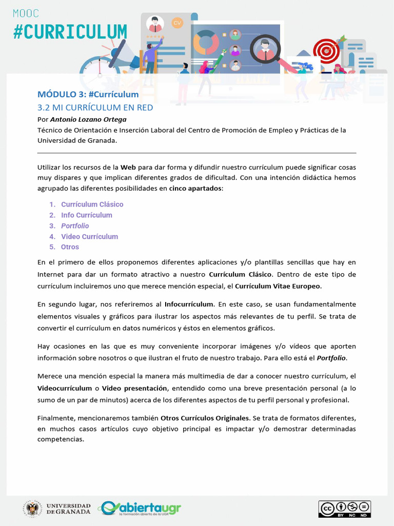 Tema_3_2_Mi CV en red - 2025 | PDF | Plan de estudios | Comunicación