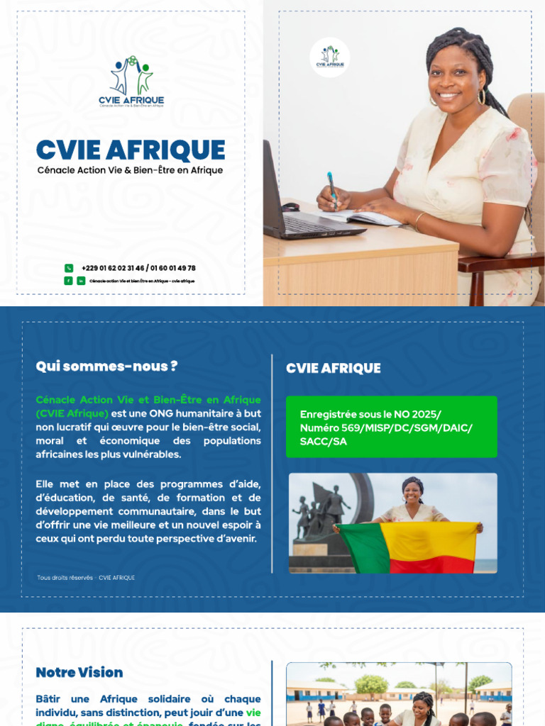 ONG CVIE Afrique : Bien-être et solidarité | PDF | Bien-être ...