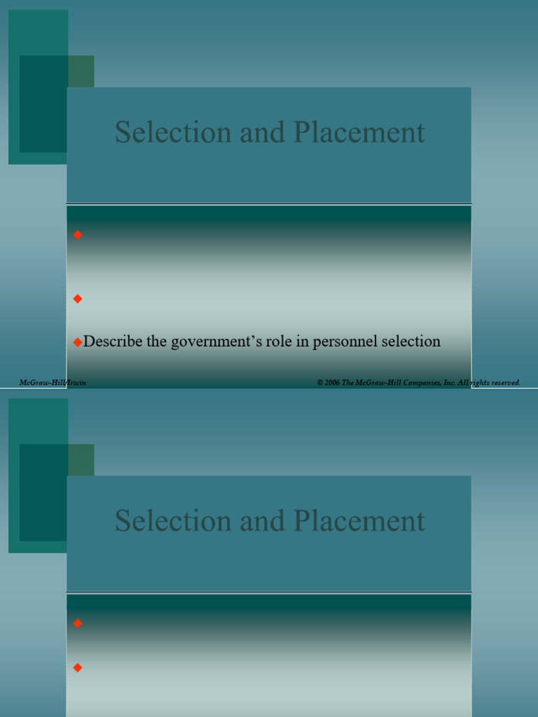 Topic 6 Selection and Placement | PDF | Validity (Statistics) | Psychology