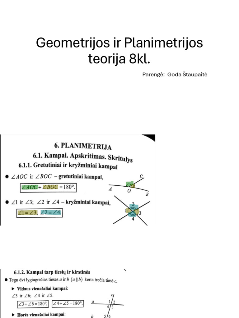 Geometrija Su Planimetrija | PDF