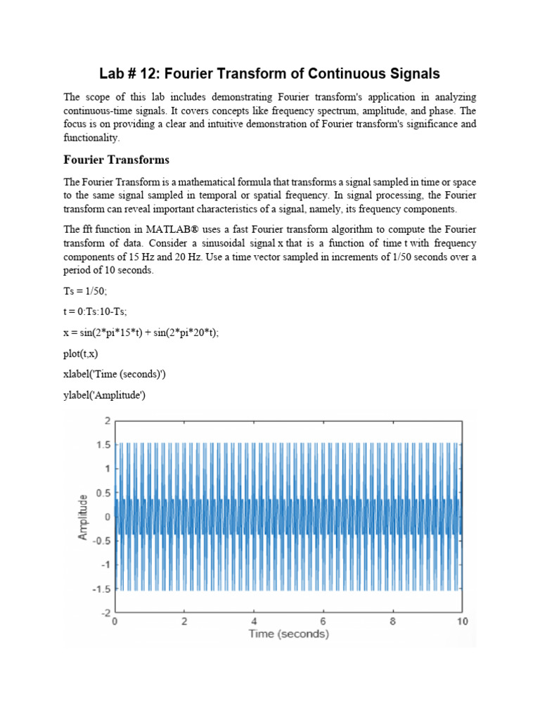 Continuous Fourier Transform | PDF | Spectral Density | Fast Fourier ...