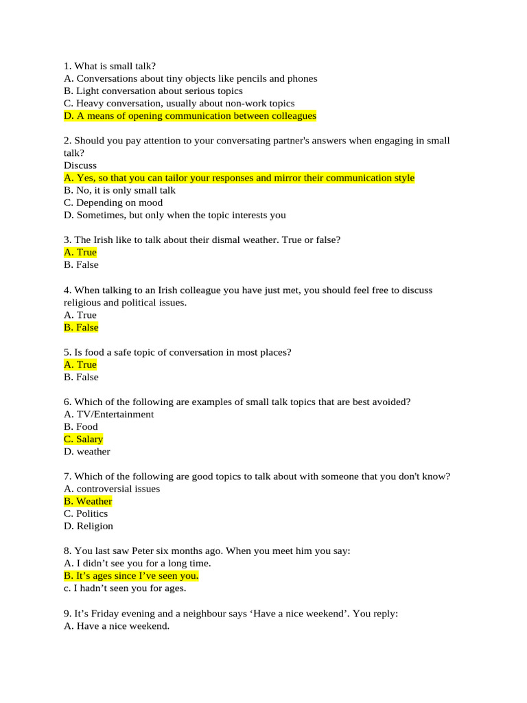 Small Talk (2) | PDF