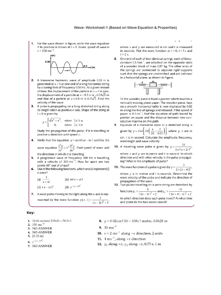 Wave Worksheet1 | PDF