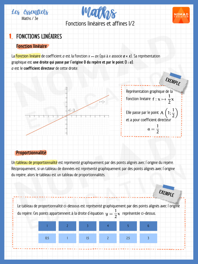 Proportionnalité et Fonctions Linéaires | PDF | Mathématiques